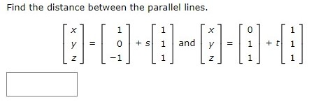 Solved Find the distance between the parallel lines. | Chegg.com