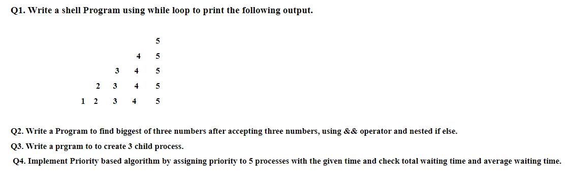 Q1 Write A Shell Program Using While Loop To Print 7303