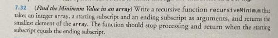 Solved 7.32 (Find the Minimum Value in an array) Write a | Chegg.com