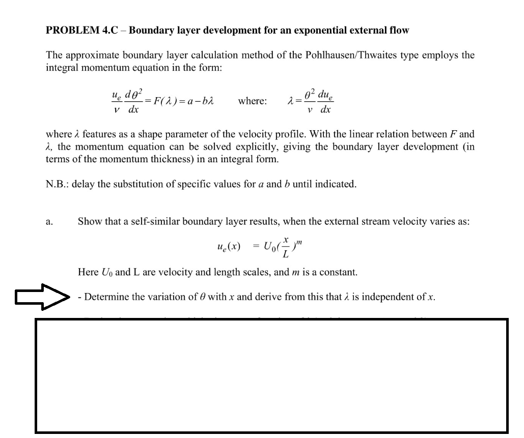 Solved PROBLEM 4.C - Boundary layer development for an | Chegg.com