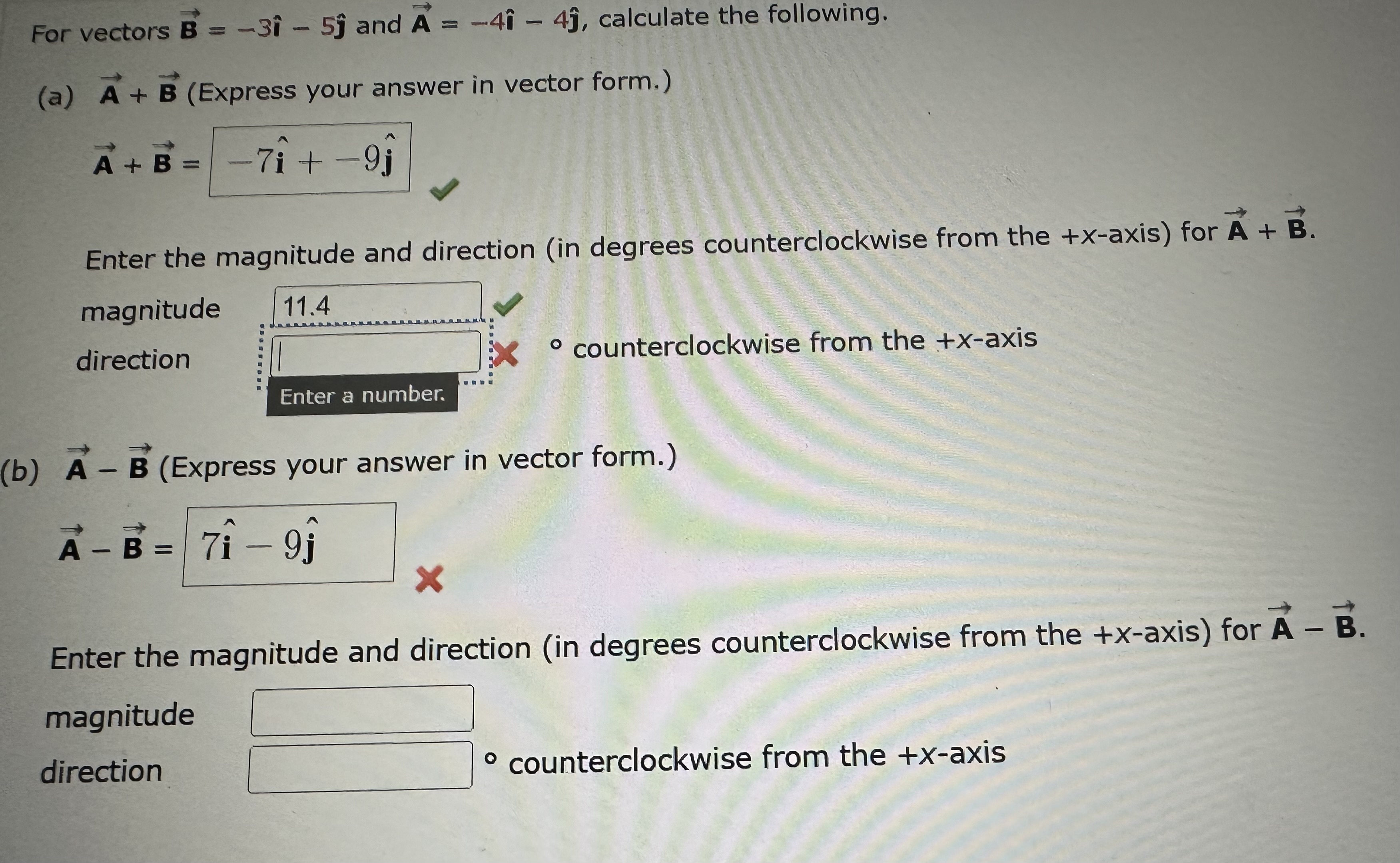 Solved Please explain how to find the direction in the 1st | Chegg.com