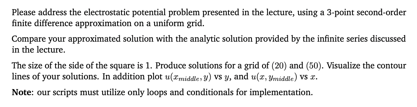 Solved Please address the electrostatic potential problem | Chegg.com
