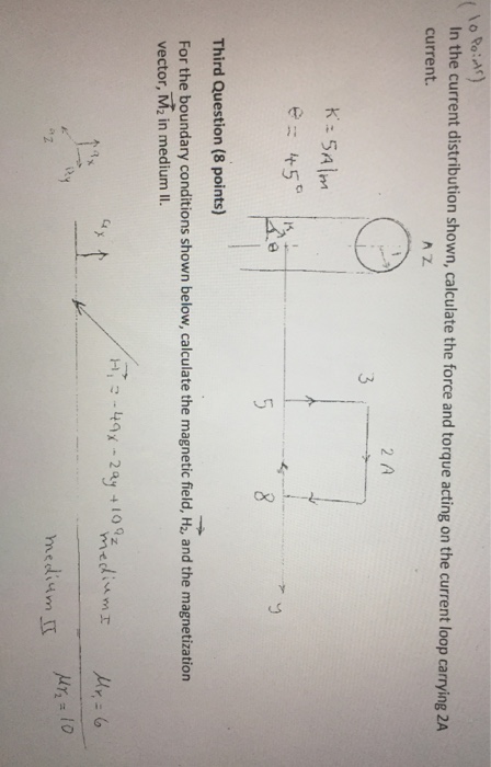 Solved In the current distribution shown, calculate the | Chegg.com