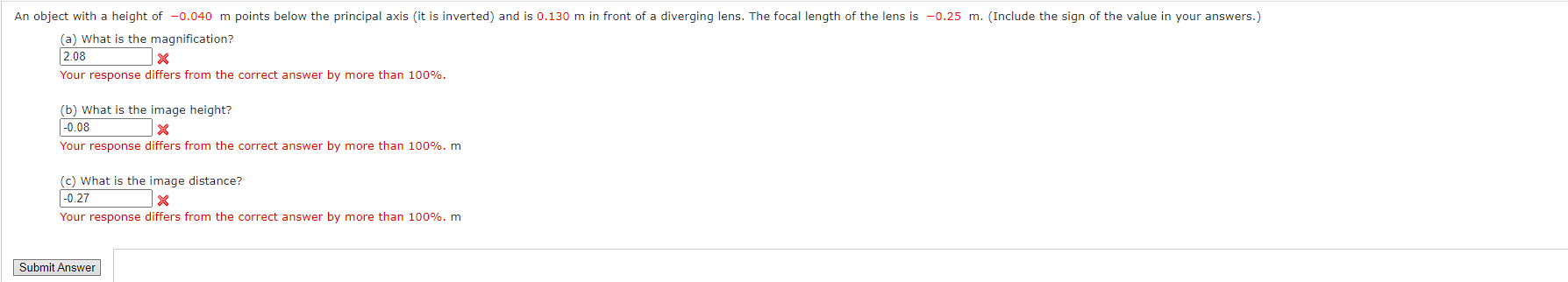 Solved (a) What is the magnification? Your response differs | Chegg.com