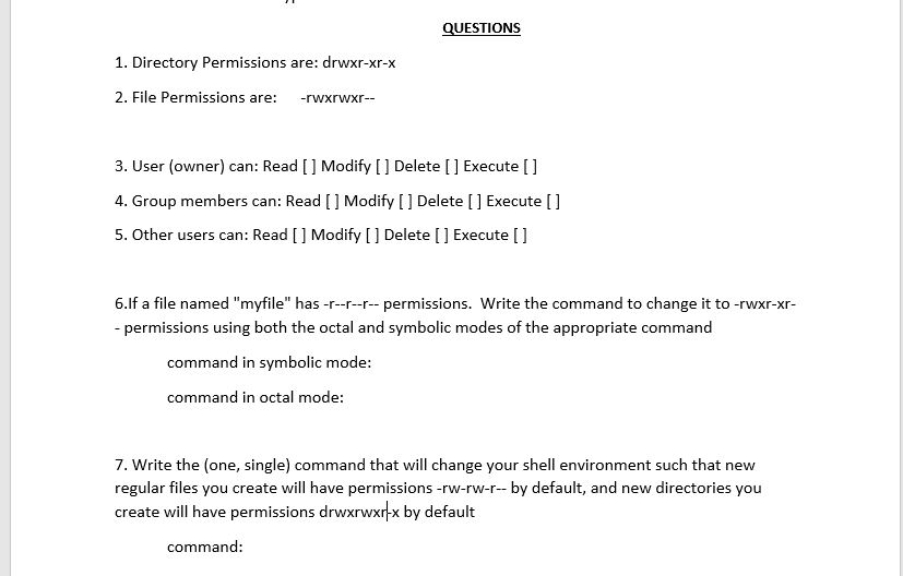 Solved File Permission INSTRUCTIONS: Please note that what | Chegg.com