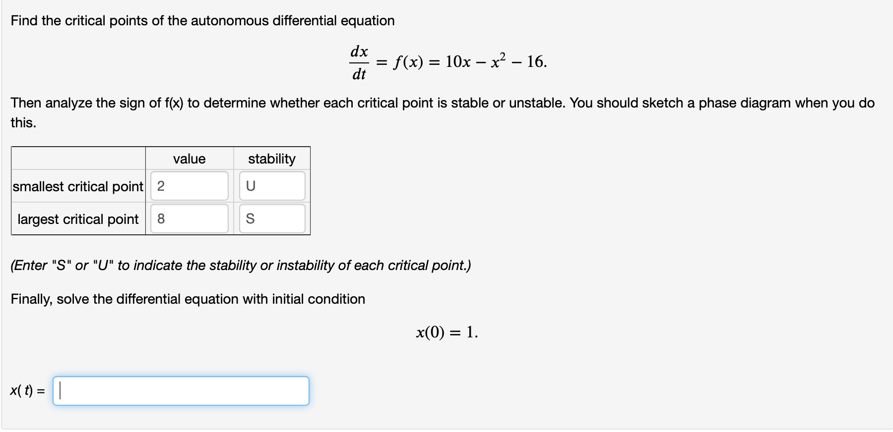 Solved Find the critical points of the autonomous | Chegg.com