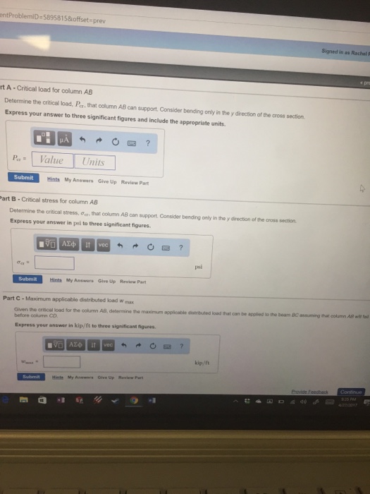 Solved Item 7 Learning Goal: To analyze an ideal column with | Chegg.com