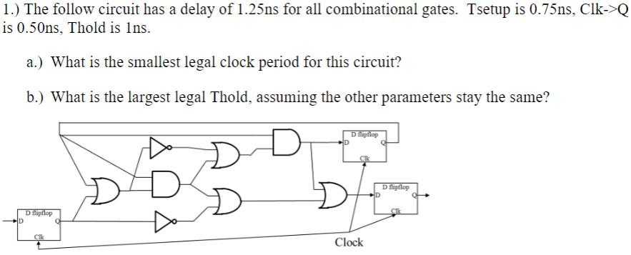 Solved 1.) The follow circuit has a delay of 1.25ns for all | Chegg.com