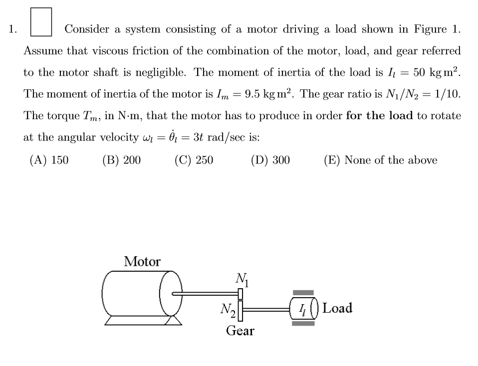 Solved Consider a system consisting of a motor driving a | Chegg.com