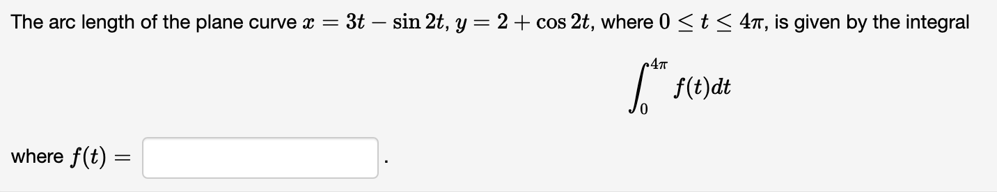 Solved The arc length of the plane curve | Chegg.com