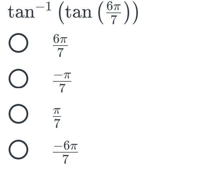Solved -1 tan (tan ( )) бл 7 IT 7 ОООО | Я — би 7 | Chegg.com