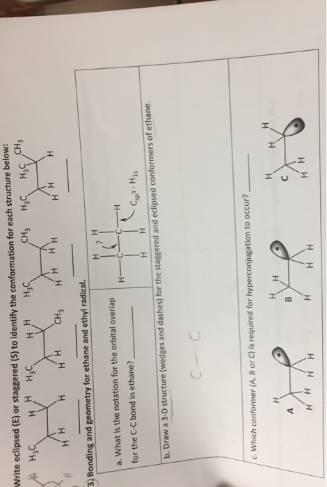 Solved Write eclipsed (E) or staggered (S) to identify the | Chegg.com