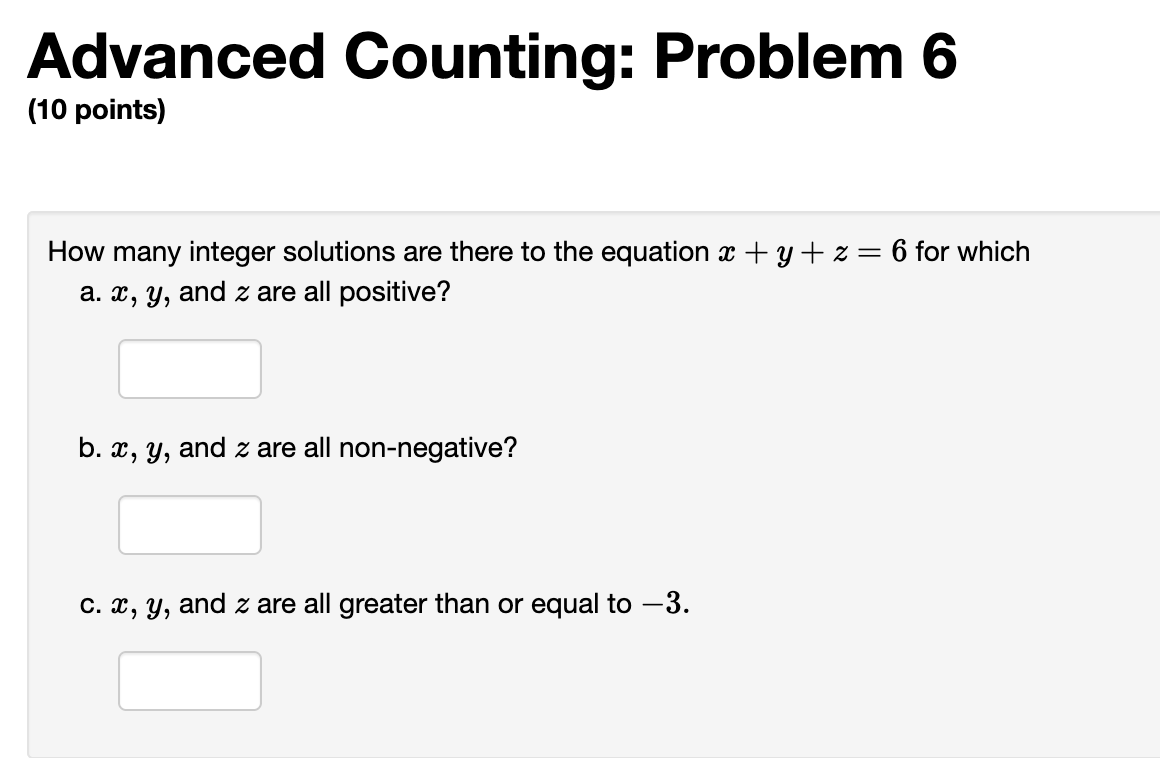 Solved Advanced Counting: Problem 6 (10 points) How many | Chegg.com