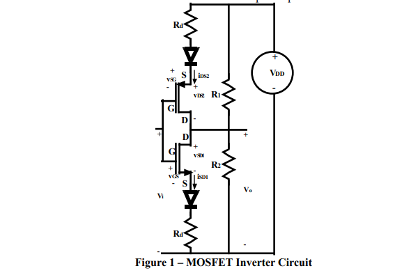 VIR RI Figure 1 - MOSFET Inverter Circuit From the | Chegg.com