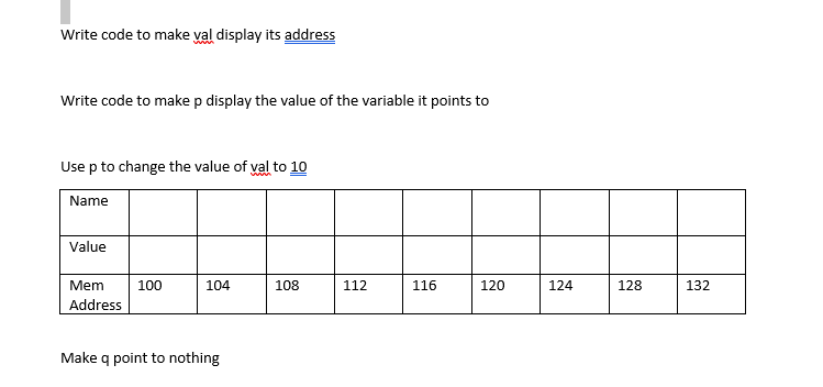 Solved Write code to make val display its address Write code | Chegg.com Solved Write code to make val display its address Write code | Chegg.com