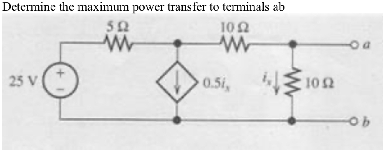 Solved Determine the maximum power transfer to terminals ab | Chegg.com
