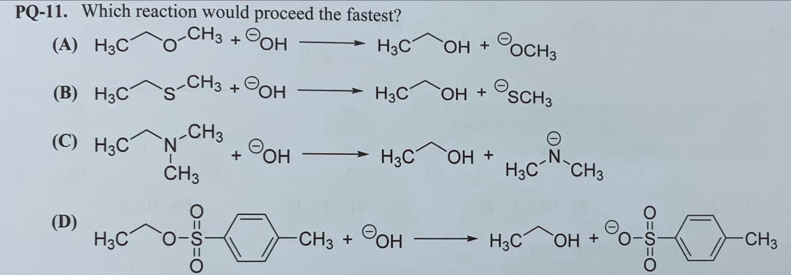 Solved (A) H3C↷O−CH3+ΘOH H3C↷OH+ΘOCH3 (B) | Chegg.com