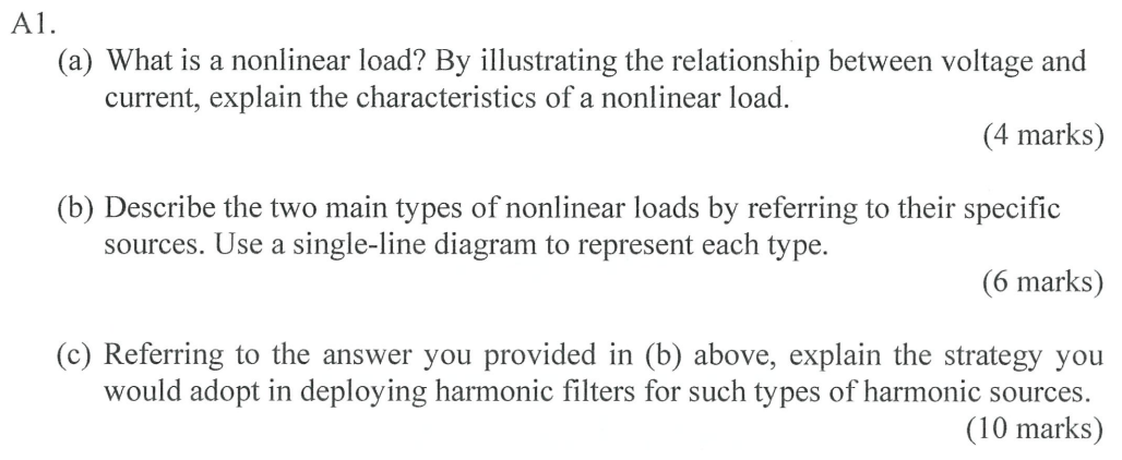 Solved (a) What is a nonlinear load? By illustrating the | Chegg.com