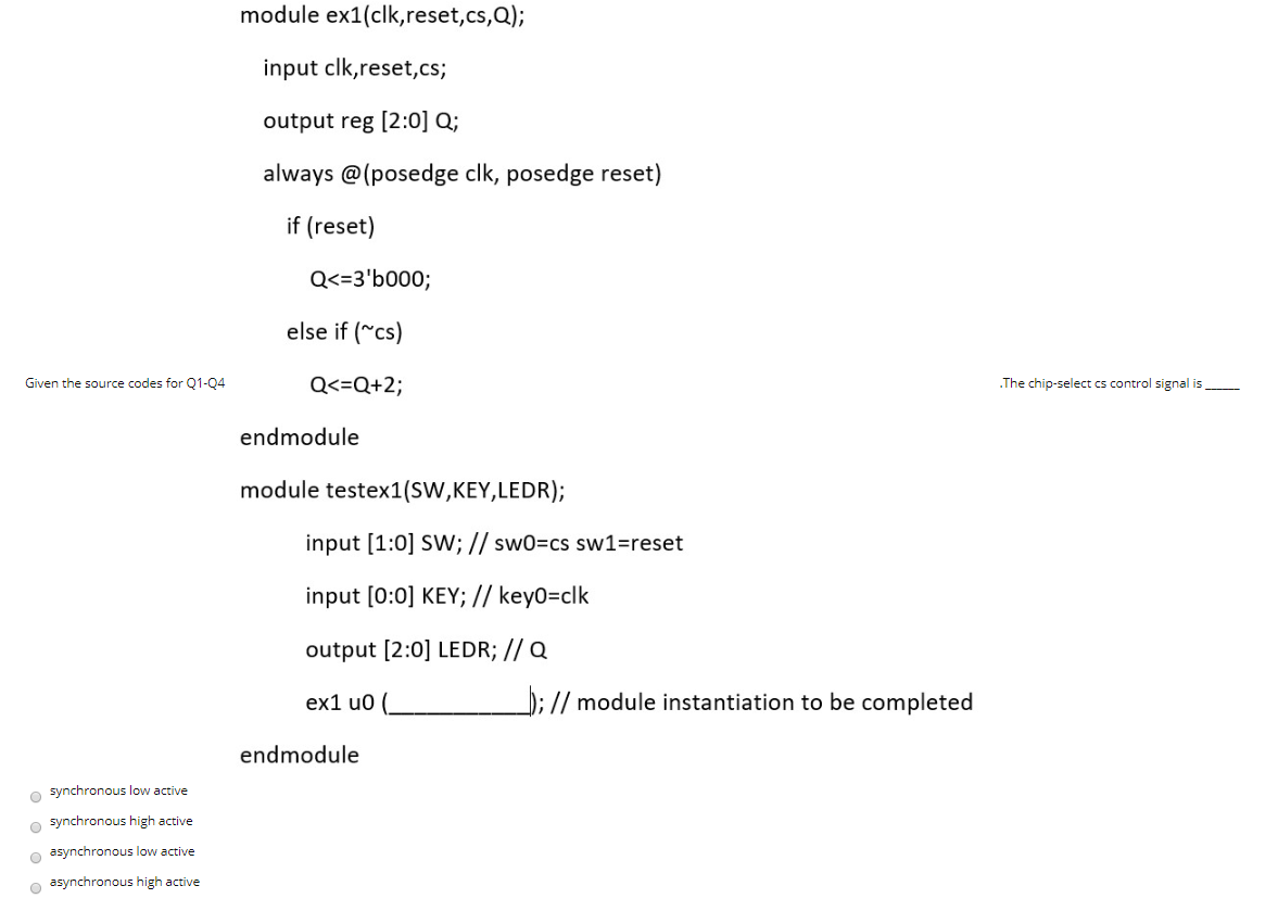 Solved Module Ex1clkresetcsq Input Clkresetcs 1032