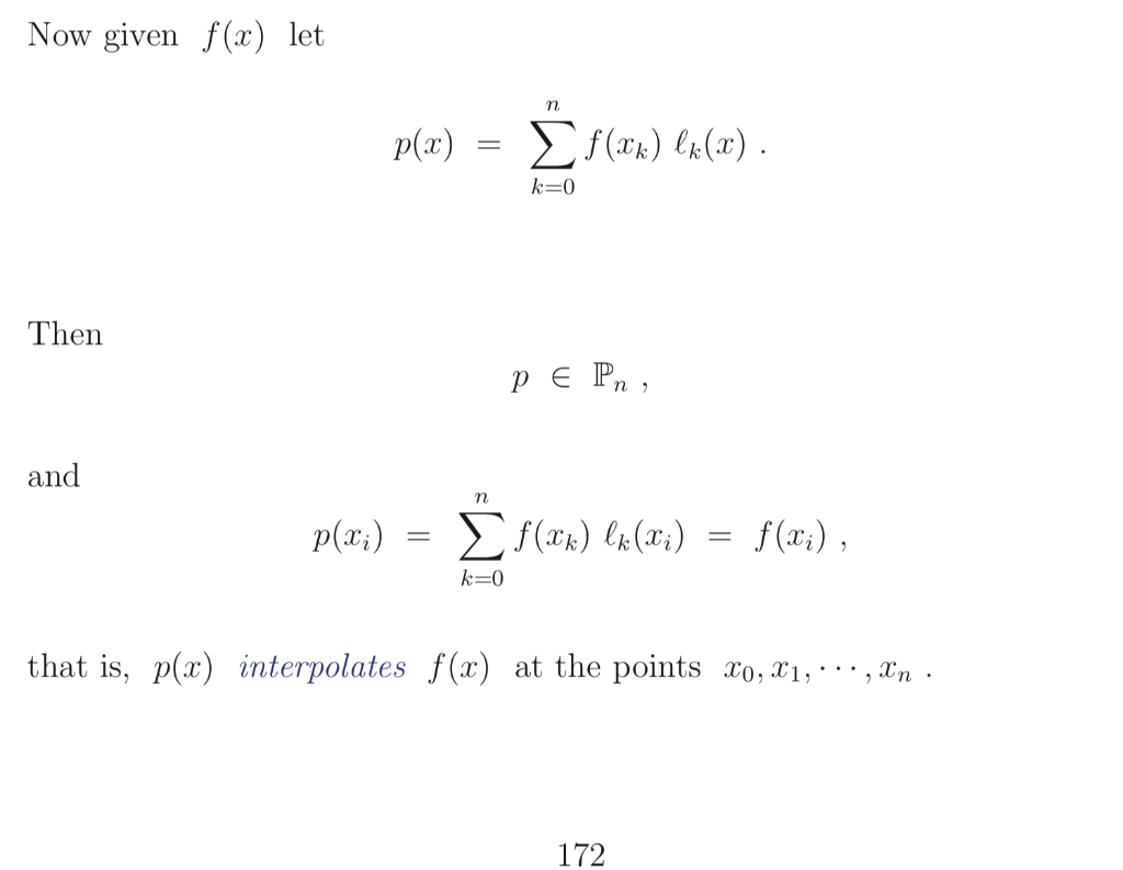 Solved Consider the unique interpolating polynomial pr(x) of | Chegg.com