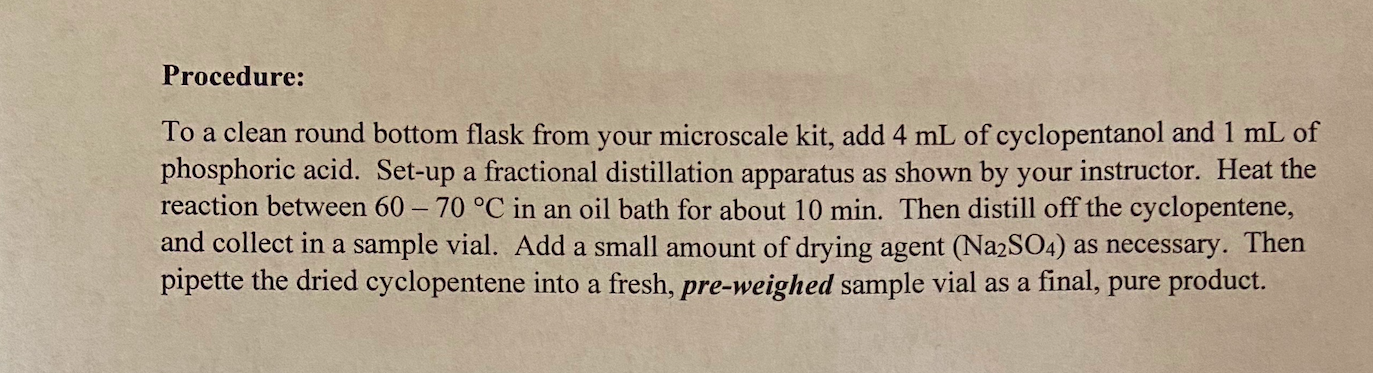 Solved Experiment 8: The E1 Reaction - Dehydration of | Chegg.com