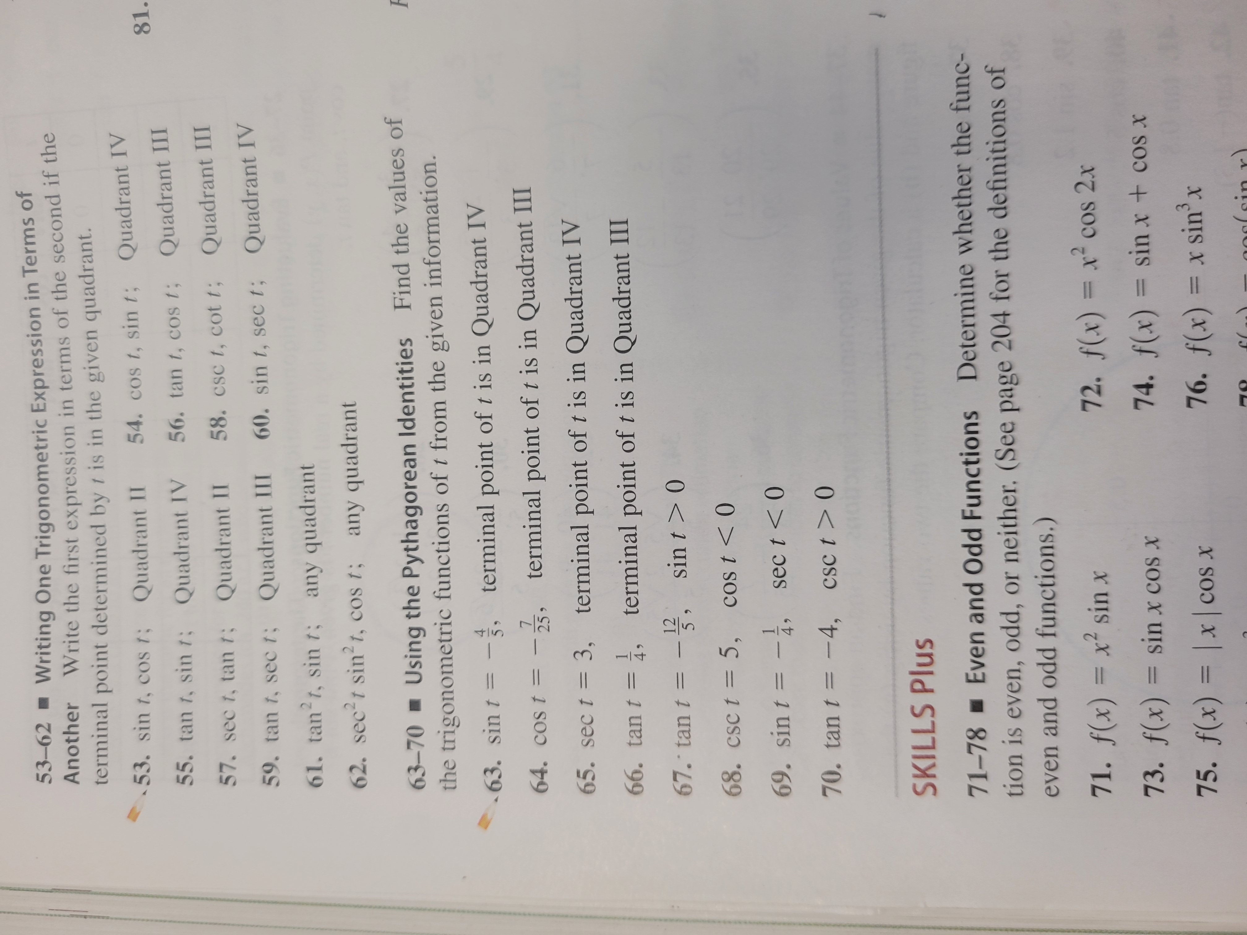 Solved 53-62 - Writing One Trigonometric Expression in Terms | Chegg.com