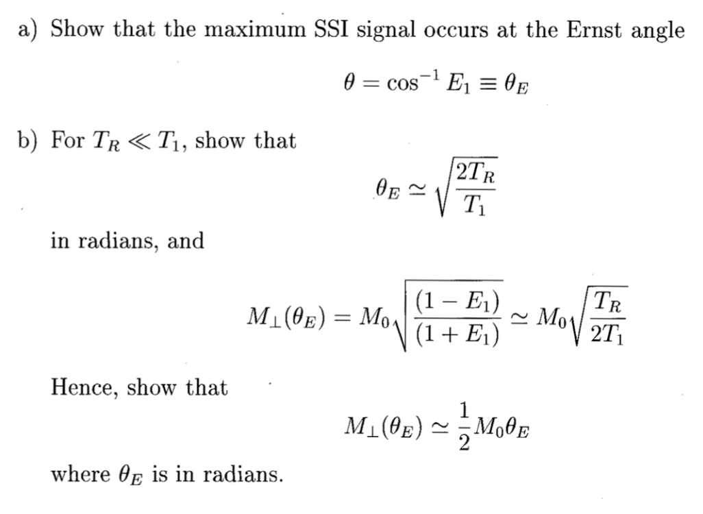 Solved a) Show that the maximum SSI signal occurs at the | Chegg.com