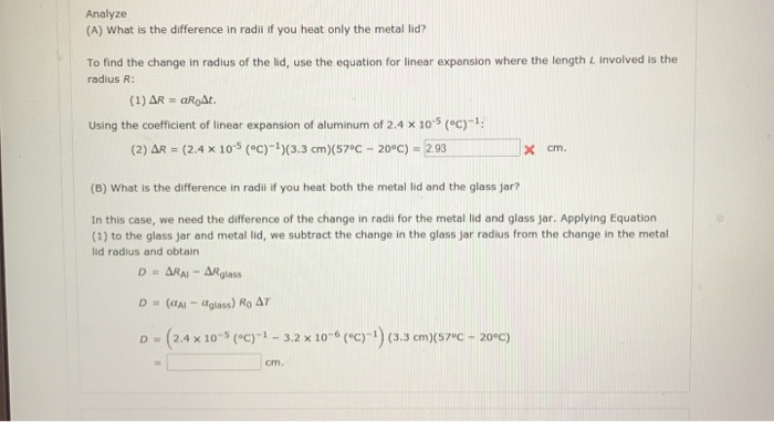 Solved Analyze (A) What is the difference in radii if you | Chegg.com
