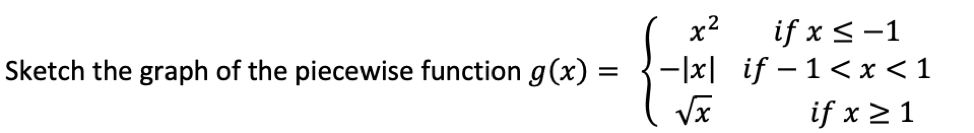 Solved くー! _lxl íf-1 〈 x 〈 1 Sketch the graph of the | Chegg.com