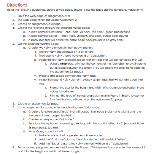 Solved Directions Using the following guidelines, create a | Chegg.com