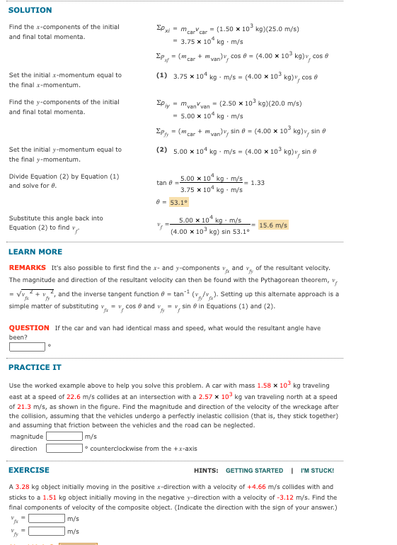Solved SOLUTIONFind the x-components of the initialand final | Chegg.com
