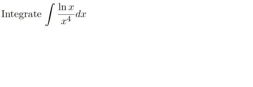 Solved In x Integrated in - dx | Chegg.com