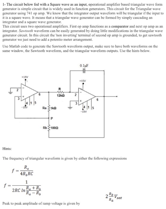 Solved 1- The circuit below fed with a Square wave as an | Chegg.com