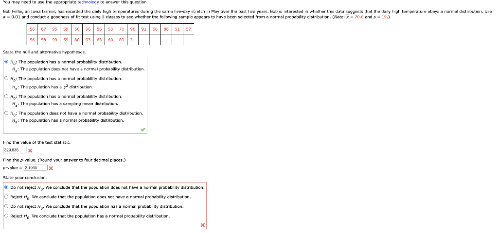Solved State the null and alternative hypotheress. H0 : The | Chegg.com