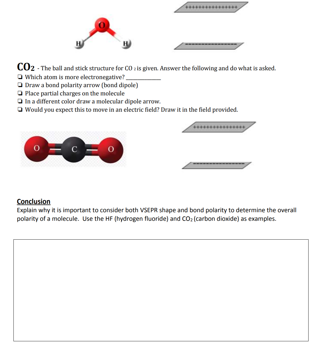 Carbon Dioxide Dipole Arrows On