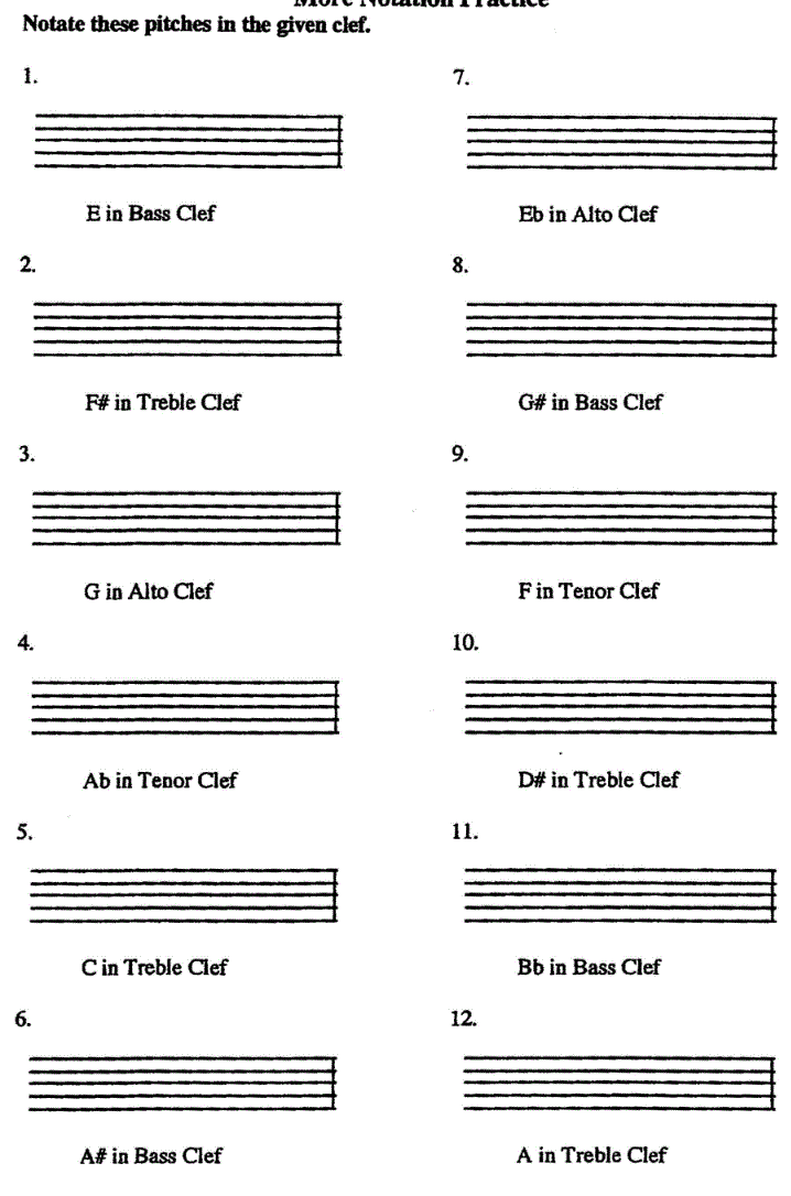 Notation Practice Identify these notes in various | Chegg.com