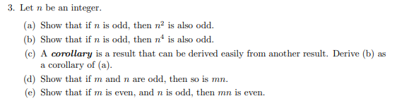 Solved 3. Let n be an integer. (a) Show that if n is odd, | Chegg.com