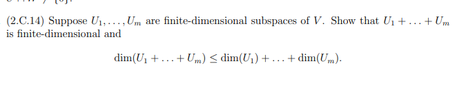 Solved UU! (2.C.14) Suppose U1,...,Um are finite-dimensional | Chegg.com
