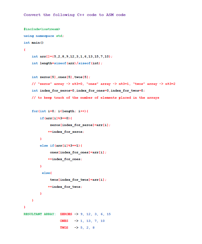 Solved Note: please write this Assembly code for The 8086 | Chegg.com