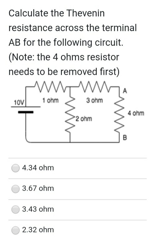 Solved Calculate the Thevenin resistance across the terminal | Chegg.com