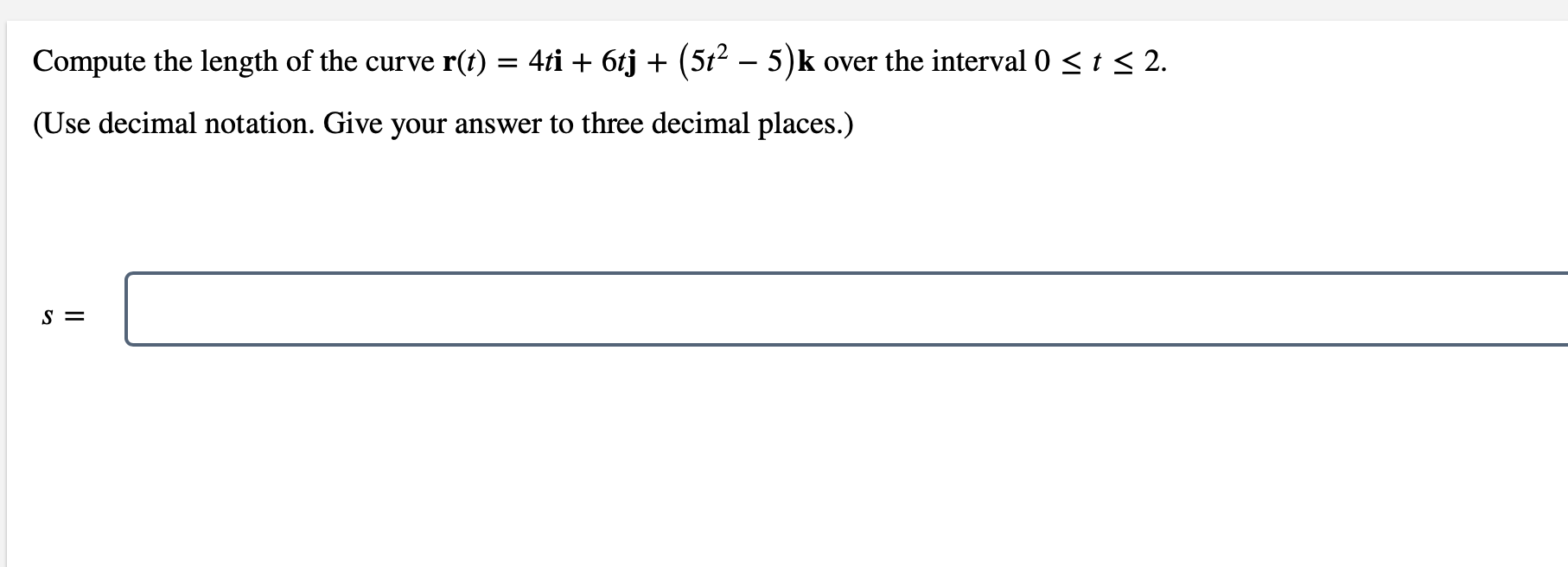 Solved Compute the length of the curve r(t) = 4ti + 6tj + | Chegg.com