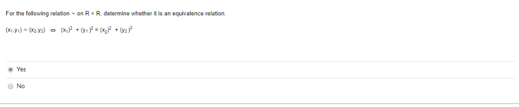 Solved For the following relation on R R, determine whether | Chegg.com