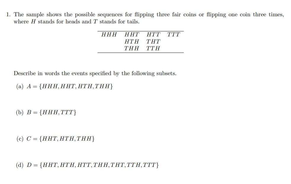 Solved 1. The sample shows the possible sequences for | Chegg.com