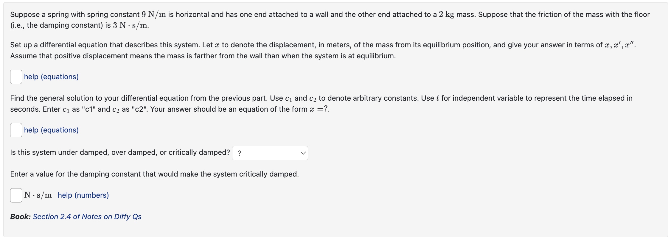 Solved Suppose a spring with spring constant | Chegg.com