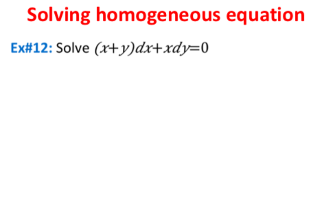Solved Solving homogeneous equation Ex#12: Solve | Chegg.com