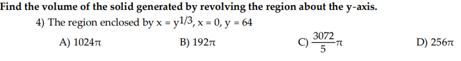 Solved Find the volume of the solid generated by revolving | Chegg.com