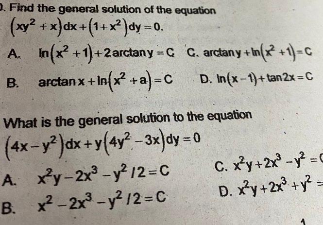 Solved Find the general solution of the equation | Chegg.com