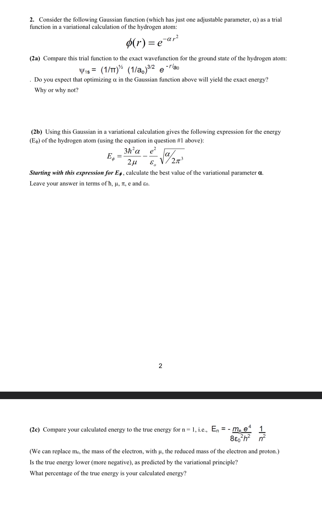 Solved Consider The Following Gaussian Function Which Has