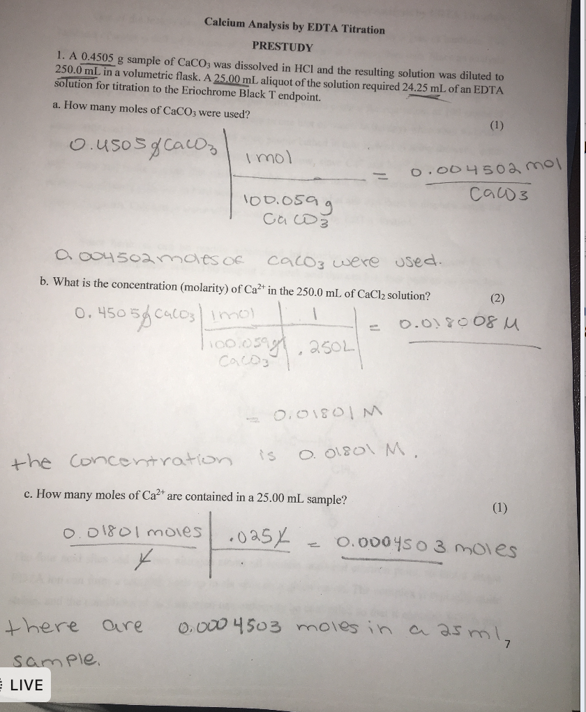 Solved If 100ml of a water sample required 23.24 ml of EDTA | Chegg.com
