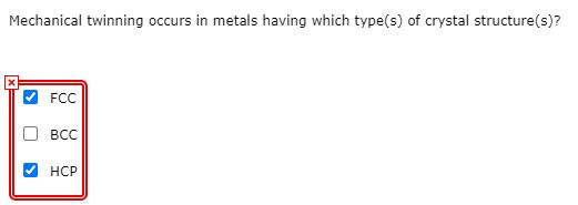 Solved Mechanical twinning occurs in metals having which | Chegg.com